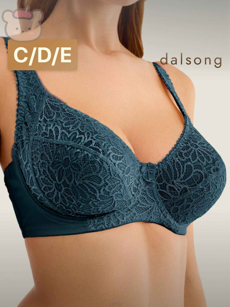 Бюстгальтер Женский DALSONG мягкая чашка на каркасе, на косточках, размер 90E зеленый Полиамид ...