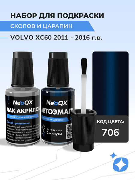 Подкраска VOLVO XC60, код 706 (Ocean Blue II) Синий, выпуск 2011 - 2016 ...