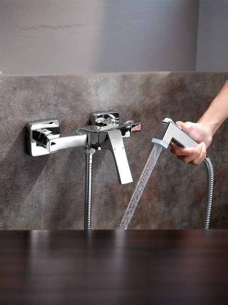 Смеситель с гигиеническим душем настенный латунный хром Lemark Unit LM4518C купить на OZON по ...