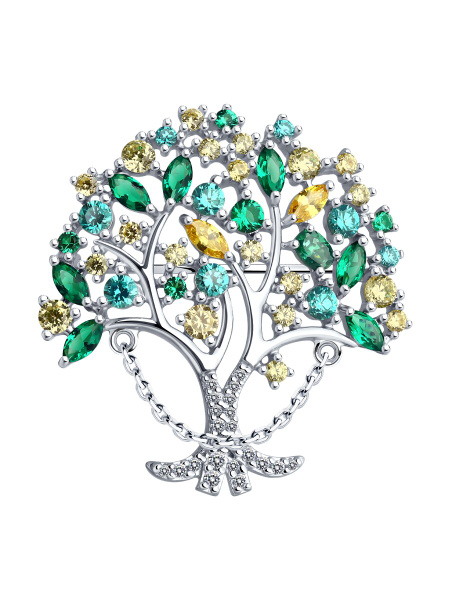 SOKOLOV, Брошь из серебра с фианитами, 94040323-91, декоративные, 925 ...