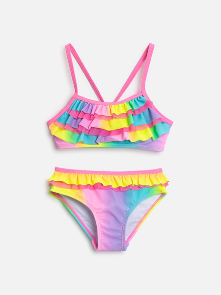 Купальник раздельный Девочки Acoola топ графит, размер 122, 128 Плавание, Аквааэробика Китай Без ...