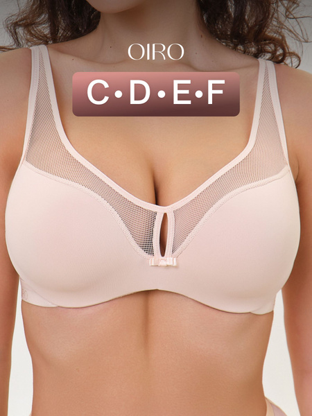 Бюстгальтер Женский OIRO мягкая чашка на каркасе, на косточках, размер 95C бежевый Нейлон ...