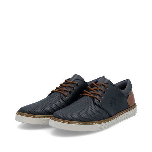 Полуботинки Мужской Rieker синий, размер 43 Демисезон G Шнурки Без каблука Швейцария купить c ...