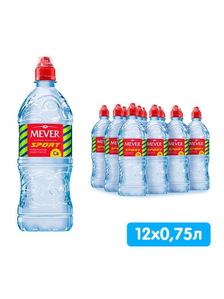 Вода минеральная питьевая MEVER Sport природная негазированная 0,75 л х ...