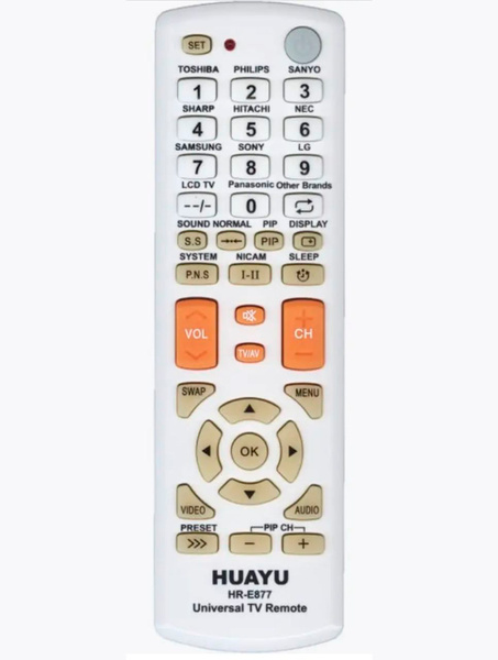 Универсальный пульт Huayu HR-E877 ORANGE купить на OZON по низкой цене (2256373581)