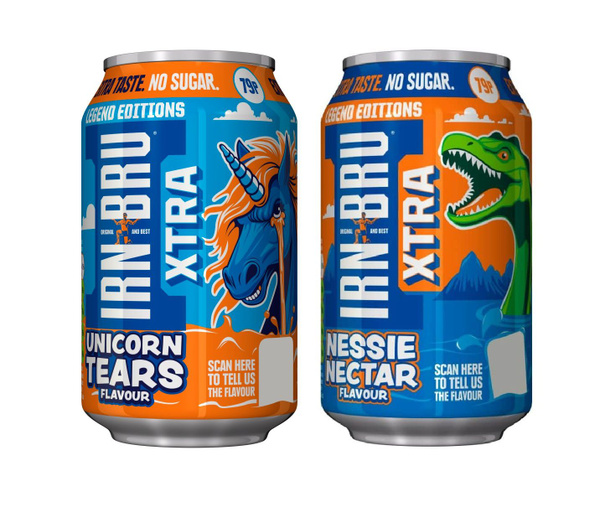 Набор из 2 газированных напитков IRN-BRU XTRA Nessie Nectar и Unicorn Tears, 2 шт по 330 мл ...