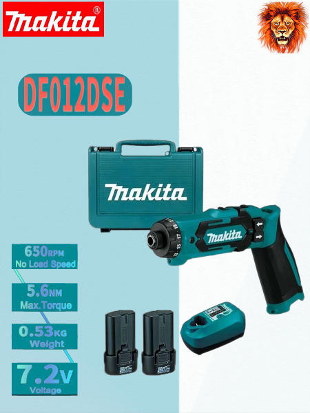 Makita DF012DSE электрическая отвертка 7.2 В, 2 батареи, одна коробка ...