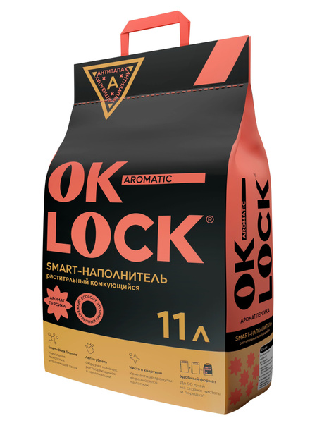 OK-LOCK Наполнитель Растительный, Соевый Комкующийся Персик 4880г. купить на OZON по низкой цене ...