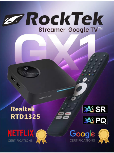 Медиаплеер Rocktek Rоcktek GX1 (4/32, HDMI, AV, черный матовый, Android купить c доставкой на ...