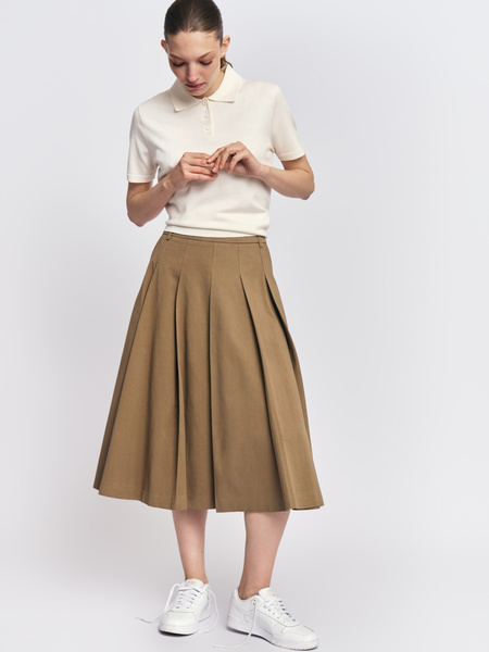 Юбка Женский Zolla светло-коричневый Хлопок, размер 42 Демисезон, рост 164-176 купить c ...