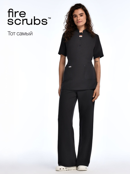 Костюм рабочий Женский Fire Scrubs, размер 44 темно-серый, рост 170-176 ...