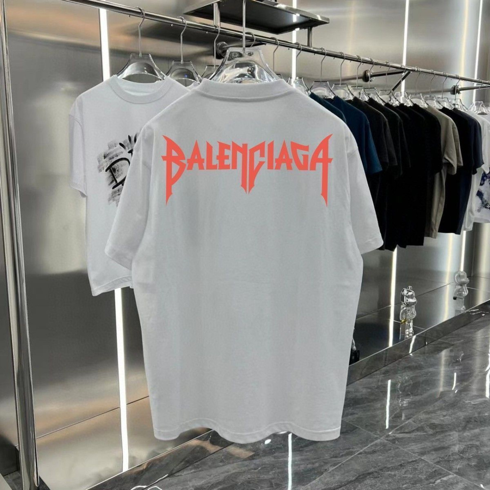 Футболка Balenciaga, размер 48, цвет белый, 棉花 - купить по выгодной ...