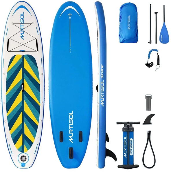 Устойчивая однослойная SUP доска Murtisol Blue 320x83x15 см с тремя ...