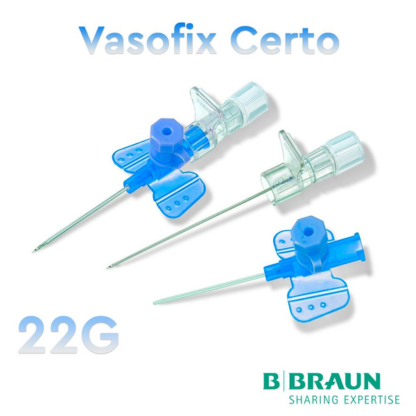 Катетер внутривенный Vasofix Certo 22G (0,9 х 25 мм) B. Braun порт PUR ...