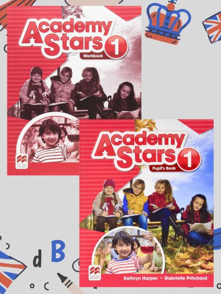 Academy Stars 1 Pupils Book (без кода) + Workbook + DVD | Clarke Sue ...