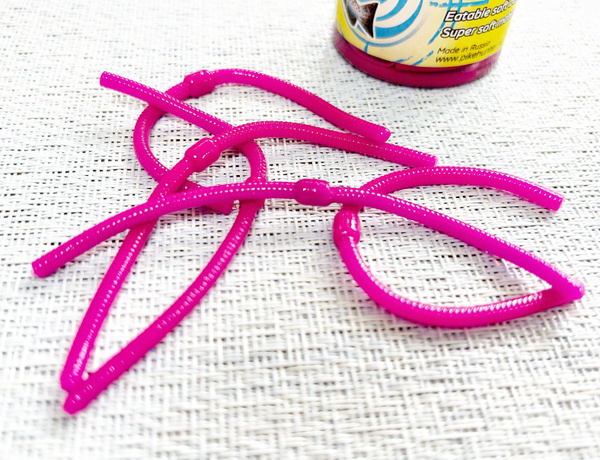 Мягкие силиконовые приманки для форели Lapsha 10, цвет Слива, 15 шт ...