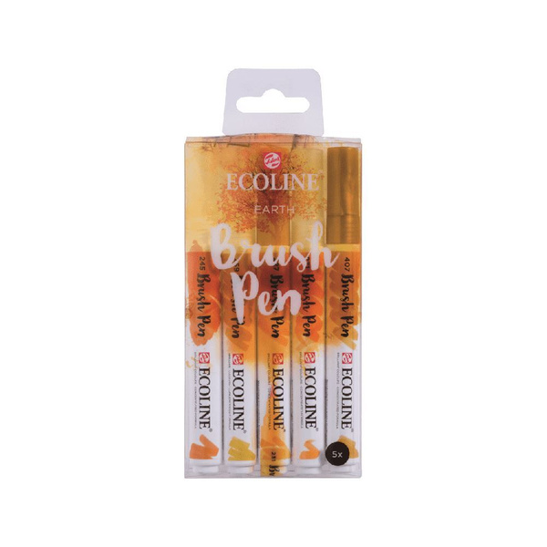 Набор акварельных маркеров Ecoline 1-3 мм 5 цв. кисть 11509908 земляные цвета, 1 шт. в заказе ...