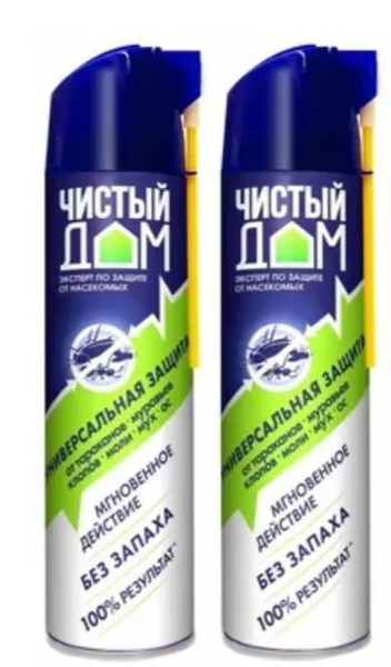 Аэрозоль от ползающих и летающих насекомых "Чистый Дом" - универсальное ...