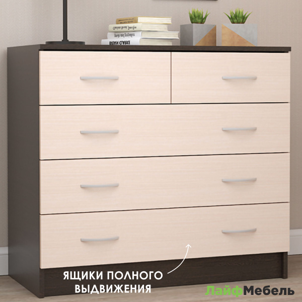 Комод ЛайфМебель Кэт-7, 90x45x81.5 см, 5 ящ. - купить по выгодной цене ...
