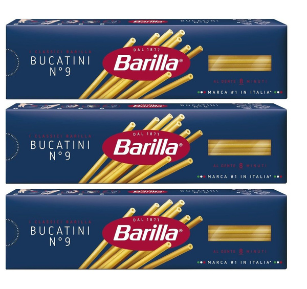 Макароны Barilla Букатини n.9, 3 пачки по 400 г - купить с доставкой по ...