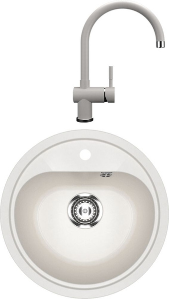 Комплект Мойка кухонная Ulgran U-700 -341 ультра-белая / Смеситель U-021 белый - купить с ...