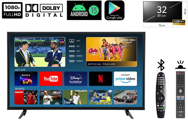 Телевизор SAMSUNG-Android Smart Tv Panel - Bluetooth ДУ Аэромышь - с голосовым управлением 32 ...