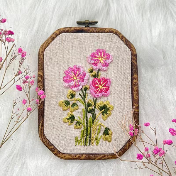 Набор для вышивания, вышивка гладью "Розовые цветы", 11x15 cm - купить ...