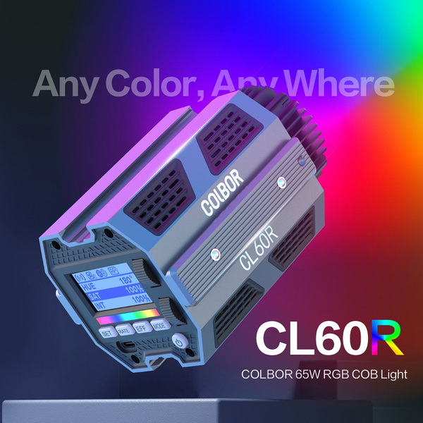 COLBOR CL60R 65 Вт RGB видеолампа 2700K-6500K Светодиодная лампа для фотосъемки купить на OZON ...