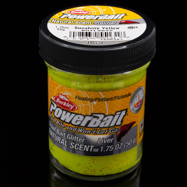 Форелевая паста BERKLEY PowerBait Natural SCENT (Liver Sunshine Yellow ...