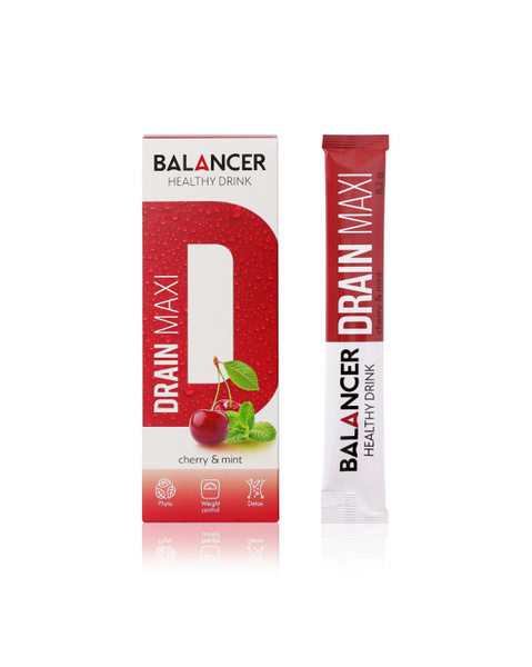 Очищающий и дренирующий напиток Дрейн Макси BALANCER DRAIN MAXI со вкусом Вишнямята , 10 шт ...