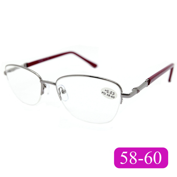 Женские полуободковые очки для зрения PD 58-60 (-4.00) FABIA MONTI 8920 ...