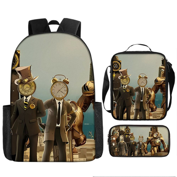 Набор рюкзаков для туалета Skibidi из 3 предметов, легкий аниме-рюкзак ...