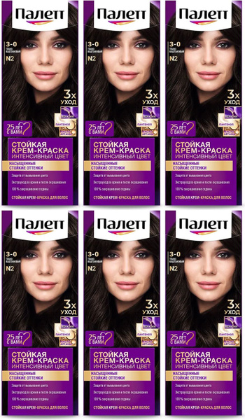 Крем-краска для волос Palette Cream сияющий и стойкий цвет тон N2 (3-0 ...