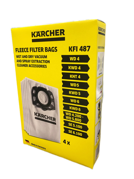 Фильтр-мешки для пылесосов Керхер WD4-WD6, комплект из 4 шт. - купить с ...