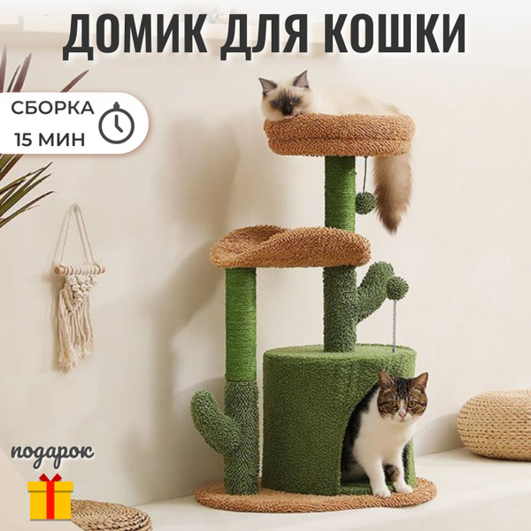 Домик для кошек с когтеточкой Кактус - купить с доставкой по выгодным ...