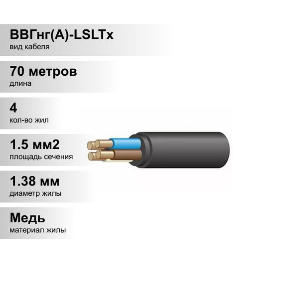 Силовой кабель ВВГнг(А)-LSLTx 4 1.5 мм² - купить по выгодной цене в ...