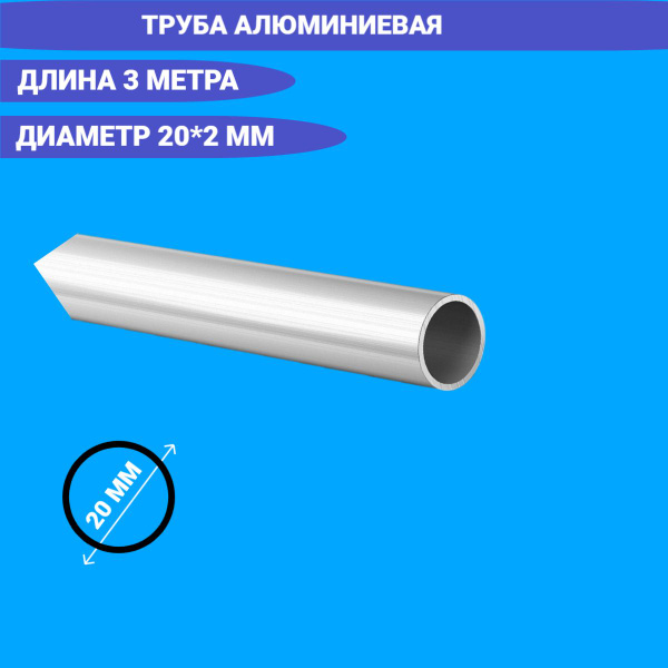 Труба алюминиевая круглая 20x2,3000 мм,3 метра купить на OZON по низкой ...