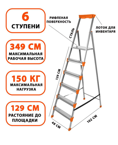 Стремянка Nika складная - купить по выгодным ценам в интернет-магазине ...