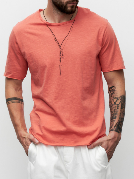 Футболка Bronks, размер 52, 54, цвет коралловый, хлопок 100% - купить по выгодной цене в ...