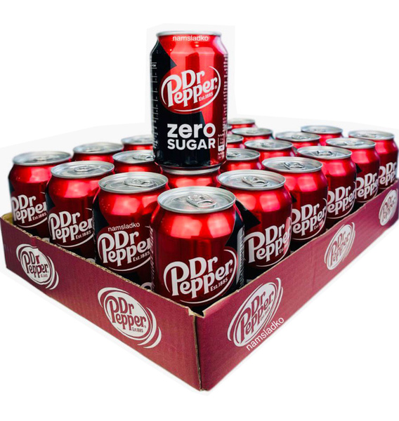 Газированный напиток Doctor Pepper Zero без сахара 0.33 л - 24 шт. Европа (Dr Pepper Zero ...