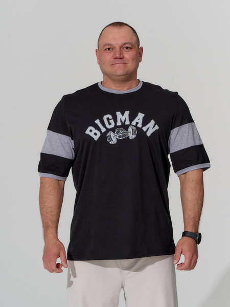 Футболка MR. BIGMAN, размер 60, цвет черный, 90% хлопок, 10% полиэстер - купить по выгодной цене ...