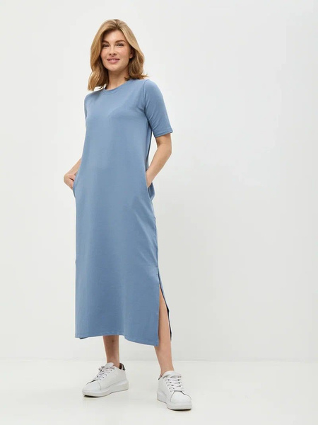 Instreet Платье женское трикотажное домашнее, повседневное серо-голубой 48 размер Танцы, Женский ...