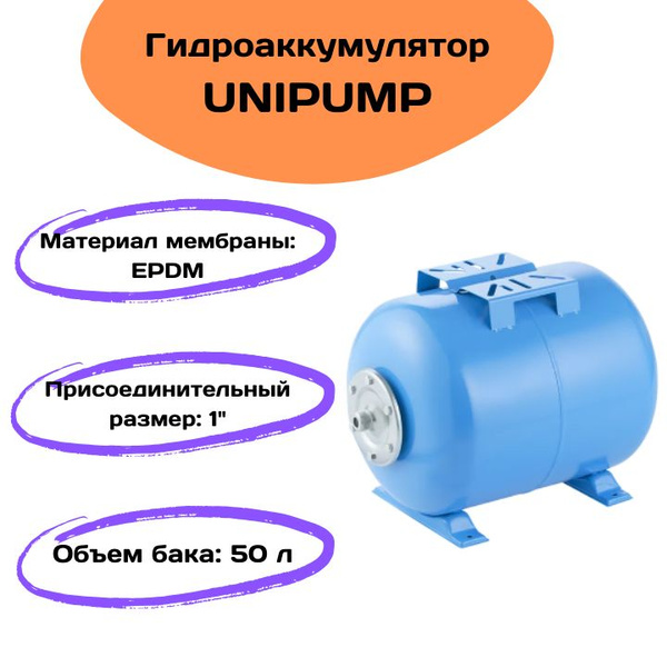 Гидроаккумулятор UNIPUMP 50 л, горизонтальный - купить по выгодной цене ...
