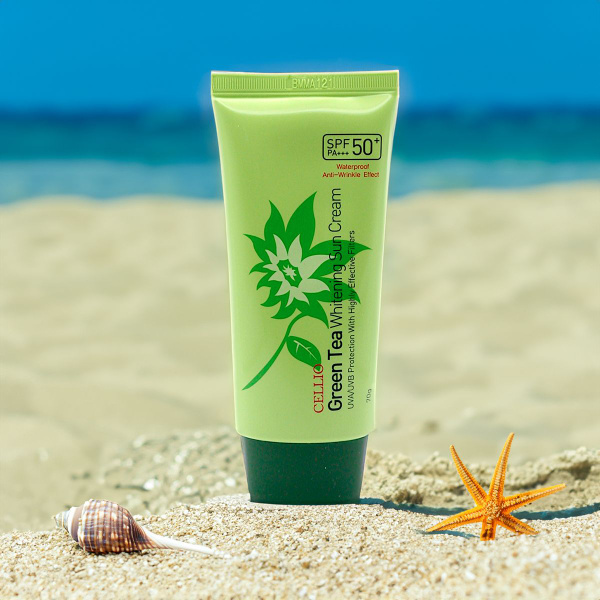 Cellio крем Green Tea Whitening Sun Cream SPF 50, 70 г - купить с ...