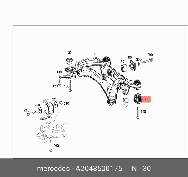 Сайлентблок рычага подвески Mercedes A2043500175 - купить по доступным ...