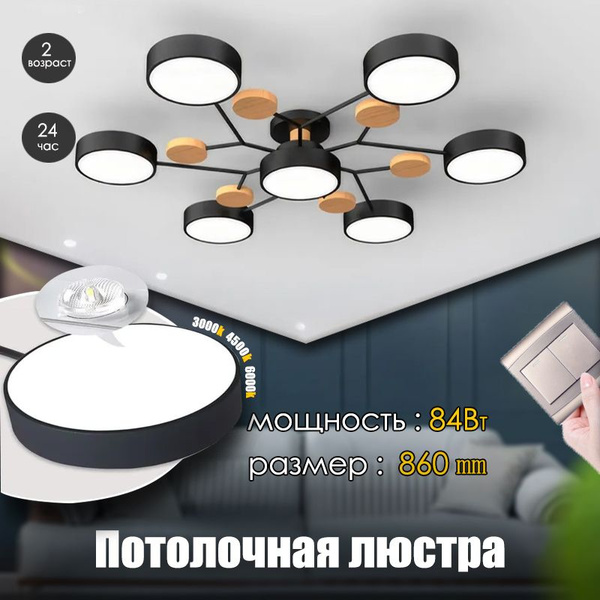 Люстра потолочнаяЛюстра маркет8023_Нейтральный белый_4500_Да, LED ...