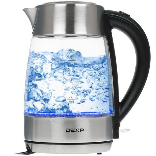 Купить электрический чайник DEXP FK-200, Металл/стекло по низкой цене: отзывы, фото ...