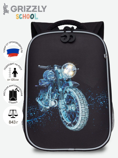 Ранец школьный для мальчика с ортопедической спинкой GRIZZLY / портфель ...