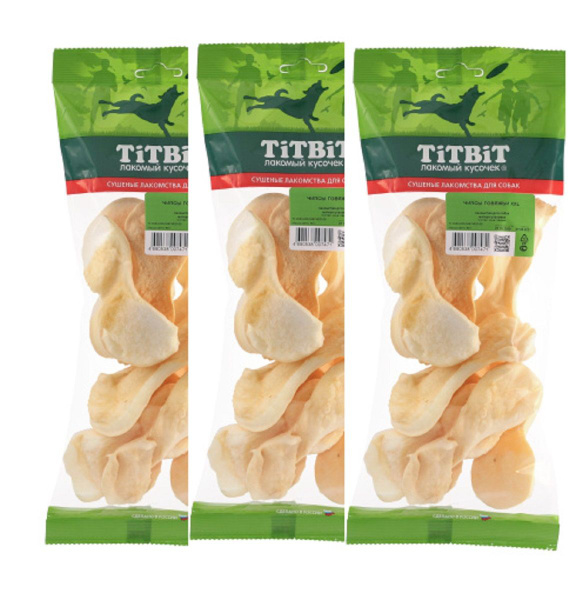 TiTBiT Лакомство для собак Чипсы говяжьи XXL(3шт) - купить с доставкой ...