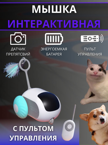 Игрушка мышка на пульте управления для кошки животных интерактивная ...
